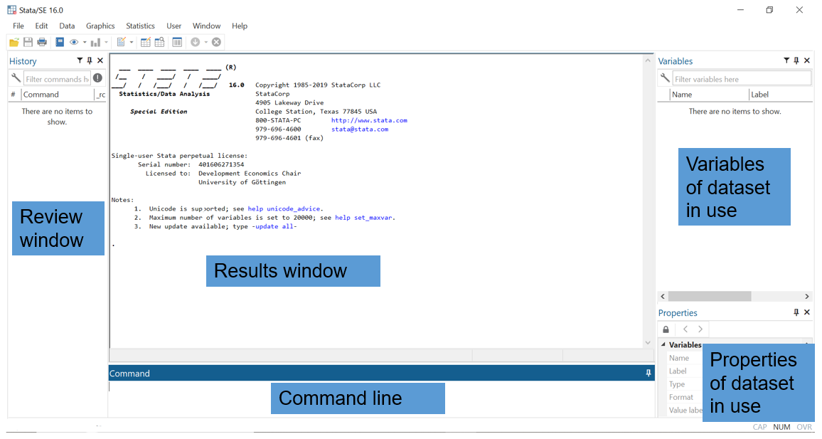 User interface - Self-Study Course for Stata